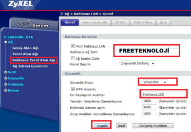ZYXEL P-2602HWL-D1A MODEM KURULUMU - FREE TEKNOLOJİ