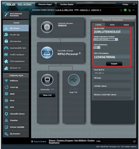 ASUS DSL-AC68U MODEM KURULUMU - FREE TEKNOLOJİ
