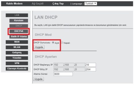 UBEE EVW32C TÜRKSAT KABLONET MODEM AYARLARI - FREE TEKNOLOJİ