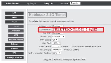 UBEE EVW32C TÜRKSAT KABLONET MODEM AYARLARI - FREE TEKNOLOJİ
