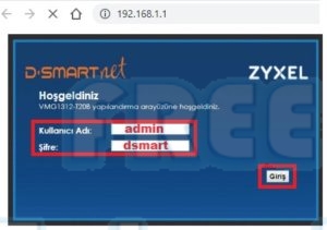 ZyXEL VMG1312-T20B DSMART MODEM KURULUMU - FREE TEKNOLOJİ