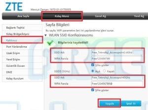 ZTE ZXHN H298A ACCESS POİNT AYARLARI - FREE TEKNOLOJİ